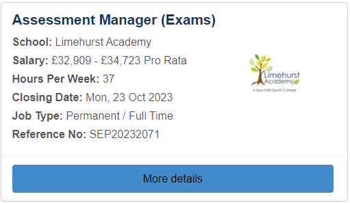 Limehurst Academy - Vacancies