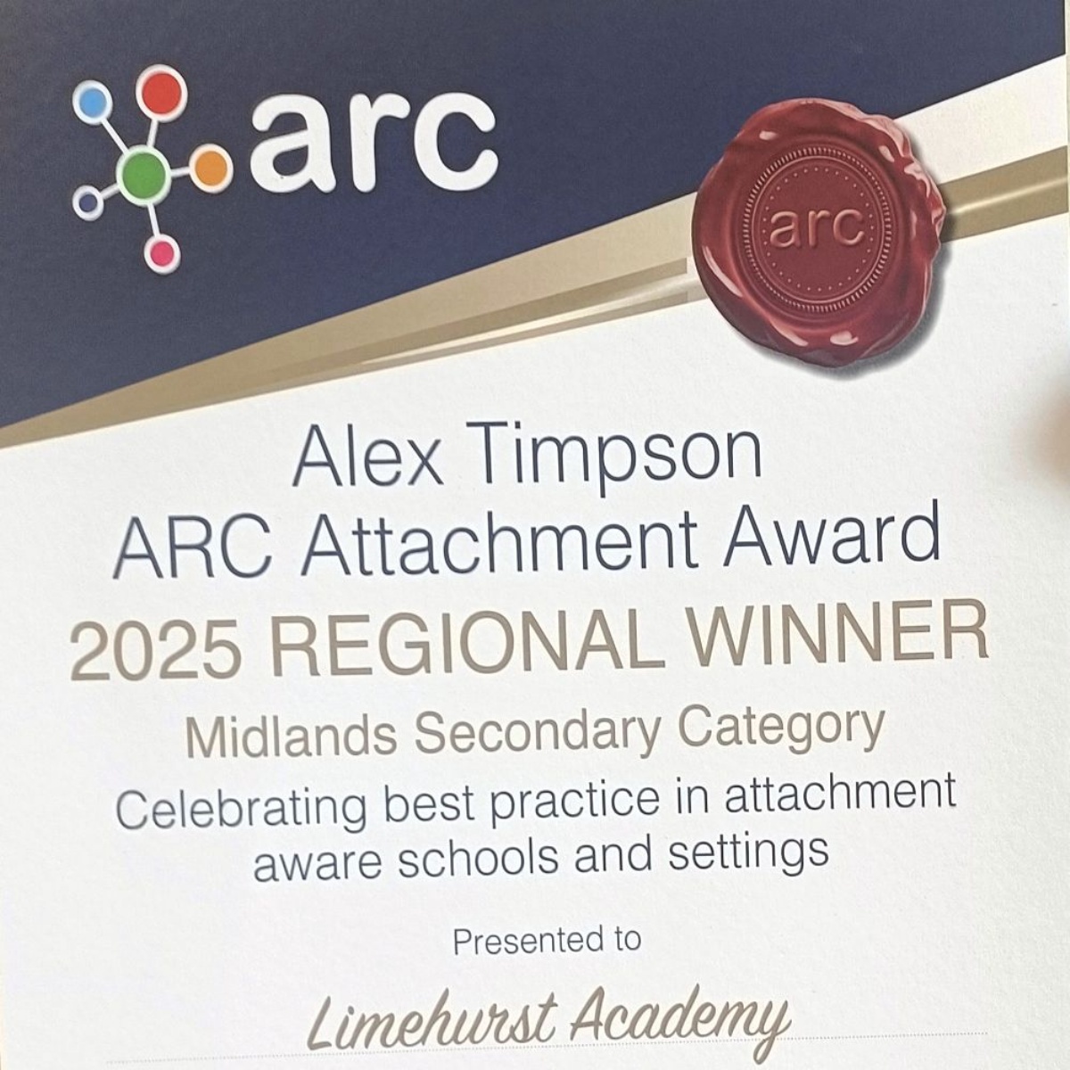 Limehurst Academy - LIMEHURST WINS REGIONAL AWARD